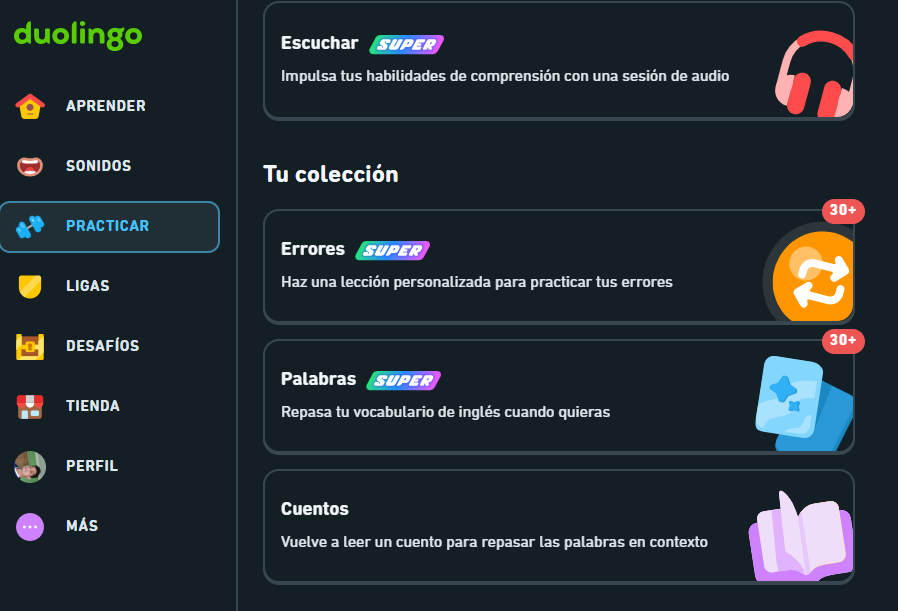 Funcionalidades de Duolingo | Tutorial virtual sobre Duolingo
